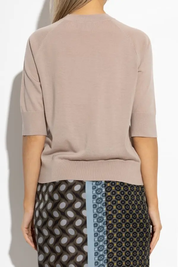 Dries Van Noten Raglan-sleeve Fine Knit Sweater - Beige