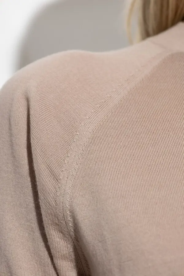 Dries Van Noten Raglan-sleeve Fine Knit Sweater - Beige