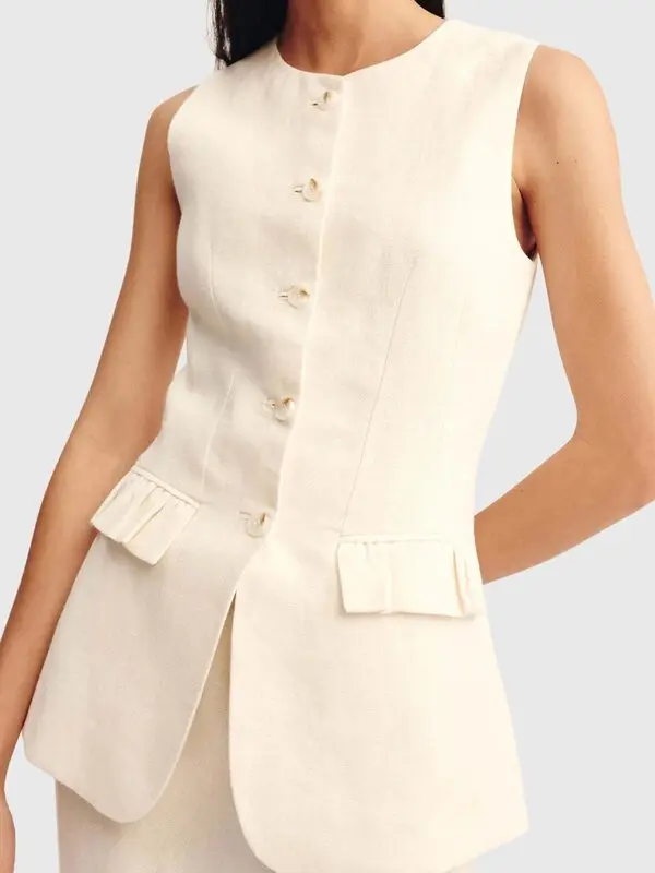 Posse Sleeveless Vest With Ruffle Trim