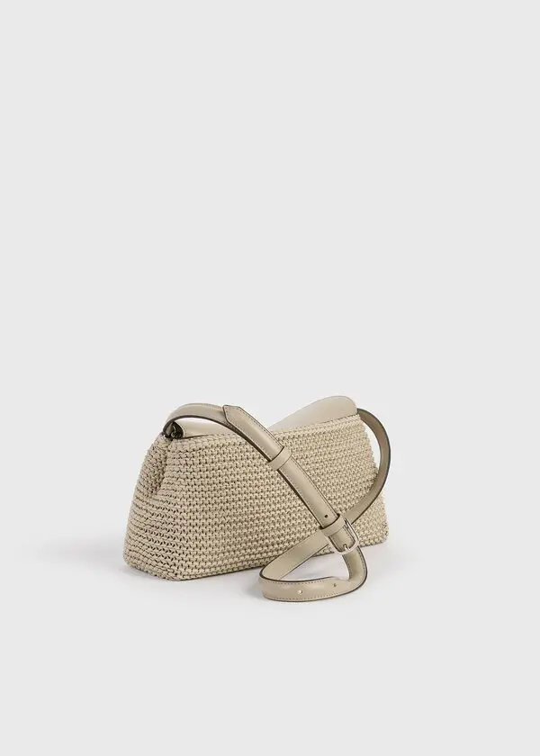 TOTEME T-lock Woven Leather Clutch Bag - Light Brown