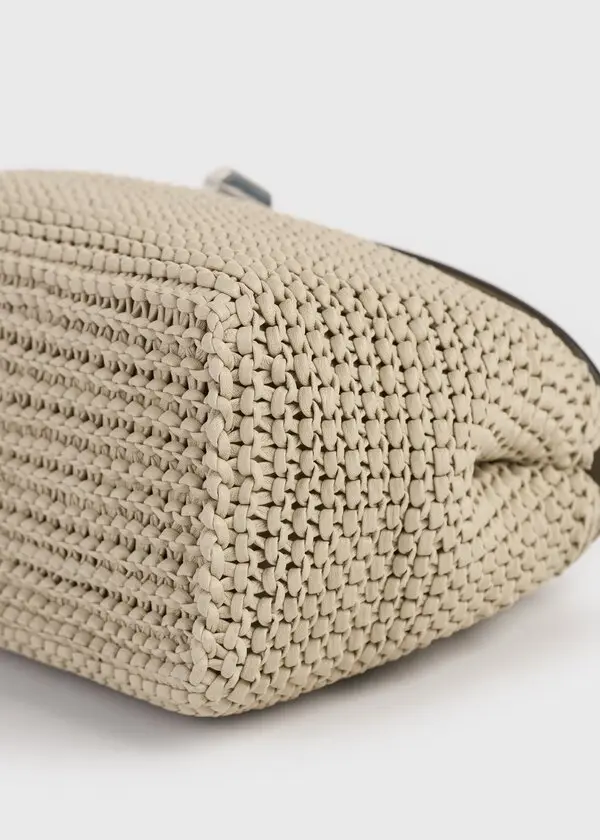 TOTEME T-lock Woven Leather Clutch Bag - Light Brown