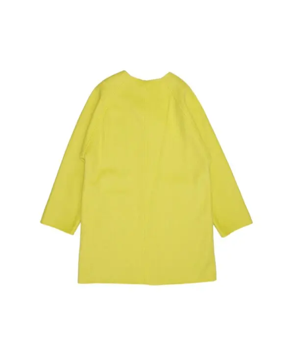 Max Mara Logo Round-neck Coat - Yellow
