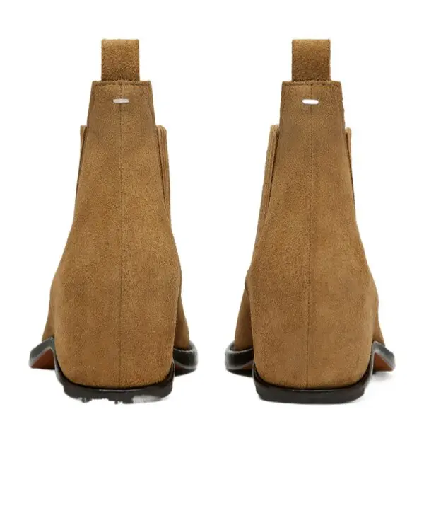 MAISON MARGIELA Suede Western Chelsea Wedge Boots