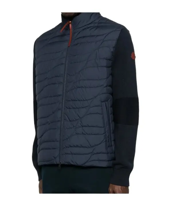 Moncler Quilted Zip-up Jacket With Contrasting Sleeves