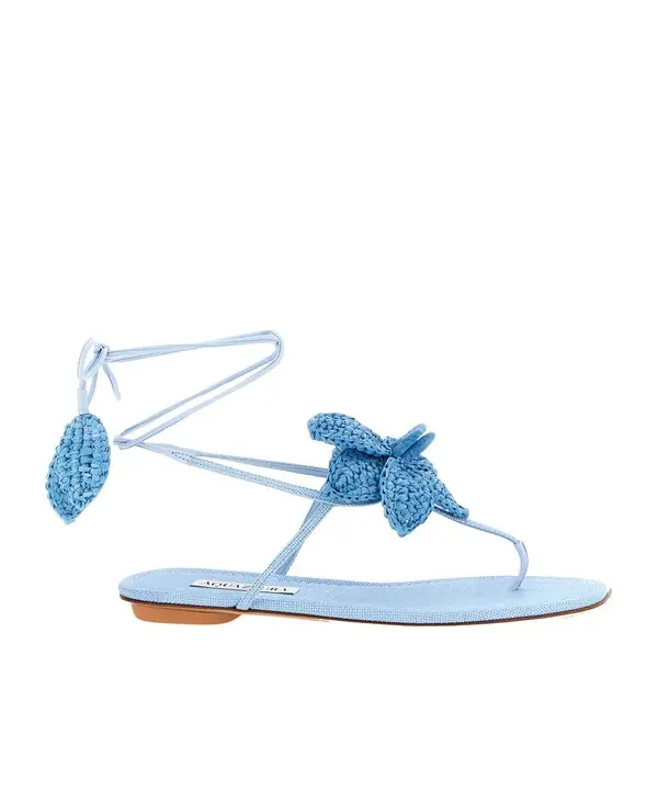 AQUAZZURA Calypso Floral Woven Sandals