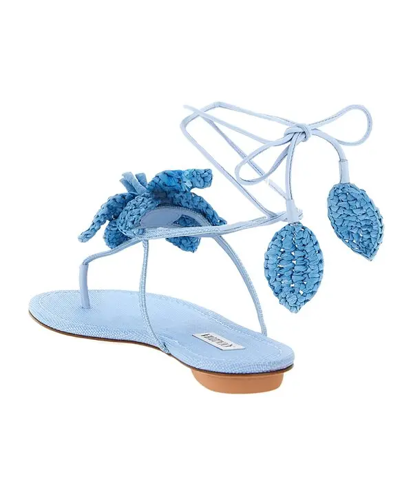 AQUAZZURA Calypso Floral Woven Sandals