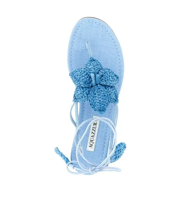 AQUAZZURA Calypso Floral Woven Sandals