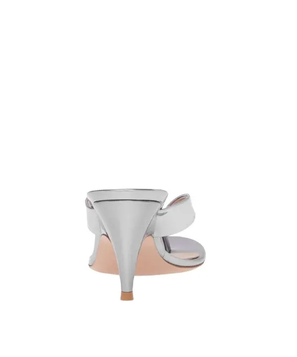 GIANVITO ROSSI Metallic Thong Sandals - Gray