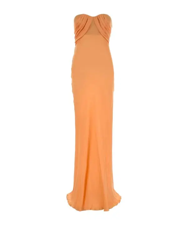Ermanno Scervino Strapless Ruched Maxi Dress