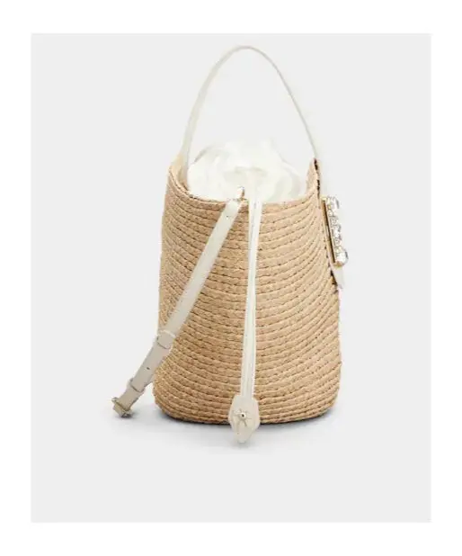 ROGER VIVIER Raffia Tote Bag With Crystal Buckle