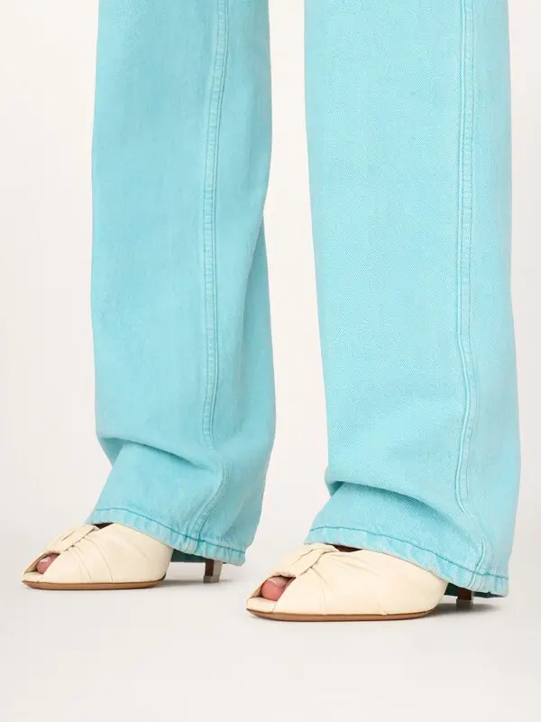 Chloé Straight-leg Jeans In Garment-dyed Organic Cotton Denim - Washed Turquoise