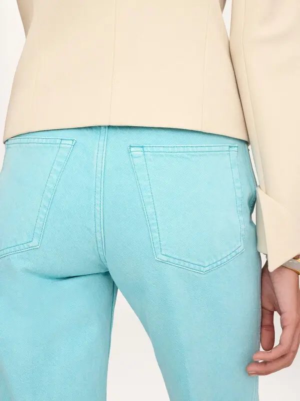 Chloé Straight-leg Jeans In Garment-dyed Organic Cotton Denim - Washed Turquoise