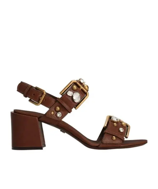 Dolce & Gabbana Embellished Cowhide Keira Sandals