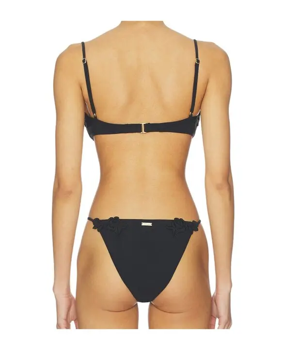 Cult Gaia Greta Flower-embroidered Bikini Top