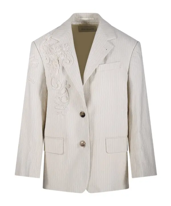 Dries Van Noten Embellished Long Sleeve Blazer