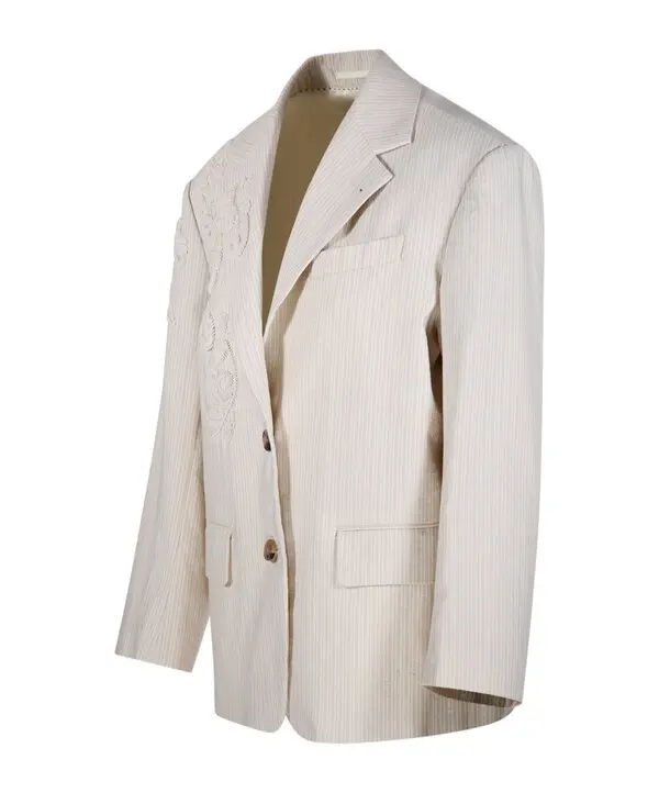 Dries Van Noten Embellished Long Sleeve Blazer