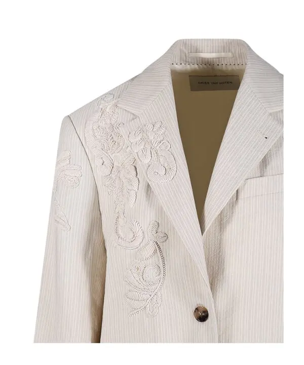 Dries Van Noten Embellished Long Sleeve Blazer