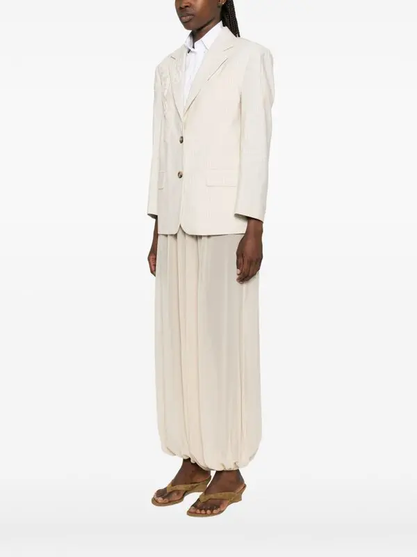 Dries Van Noten Embellished Long Sleeve Blazer - Ecru