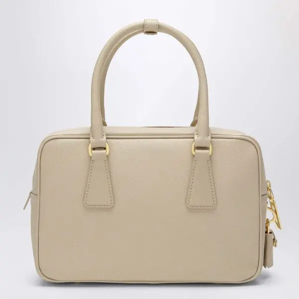Prada Saffiano Leather Top-handle Bag With Metal Logo