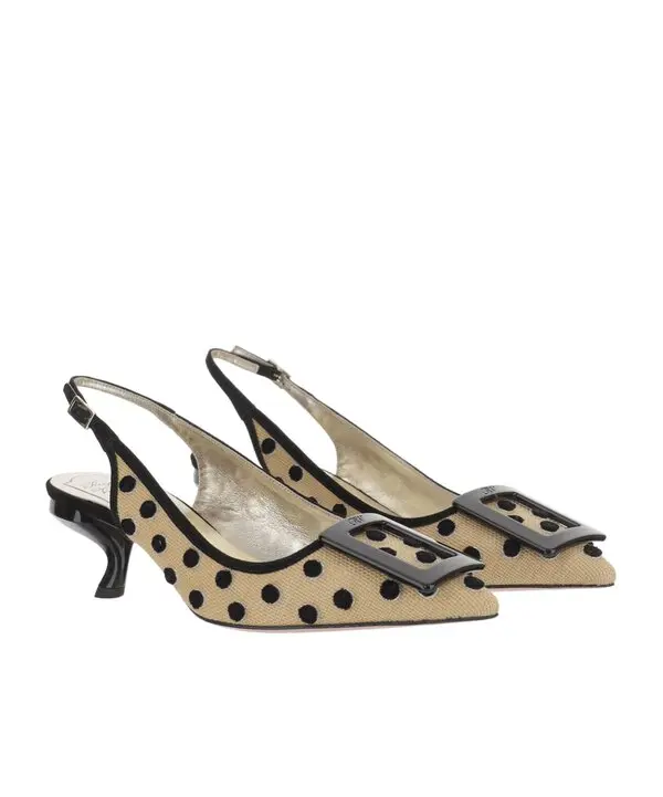 ROGER VIVIER Polka Dot Virgule Slingback Pumps