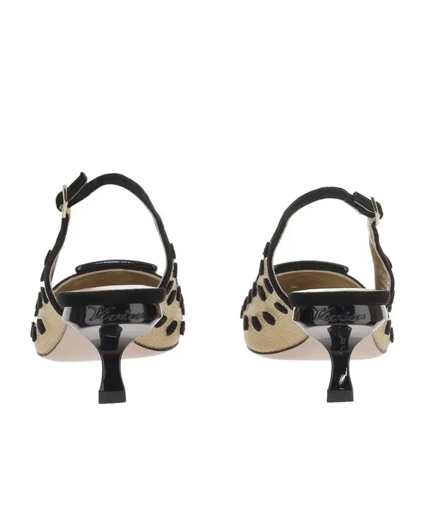 ROGER VIVIER Polka Dot Virgule Slingback Pumps