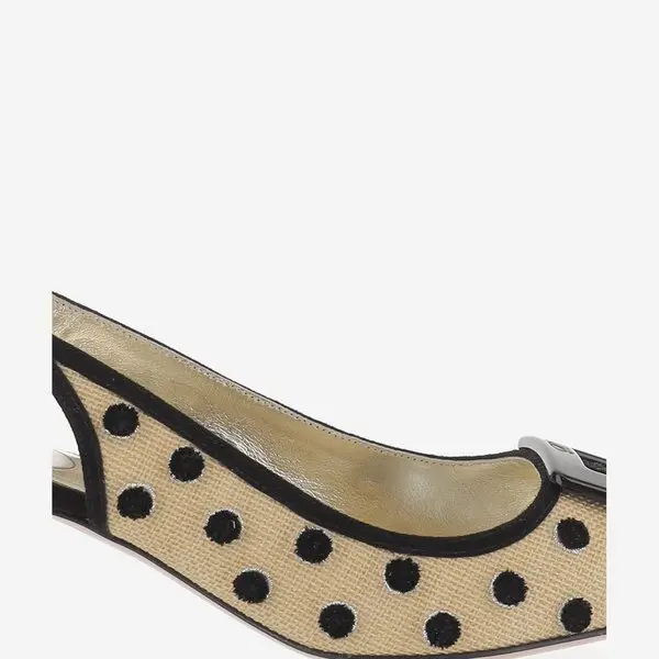 ROGER VIVIER Polka Dot Virgule Slingback Pumps