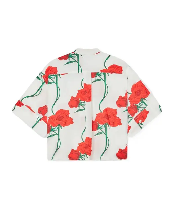 Kenzo Archive Rose Short Sleeve Shirt - Off White