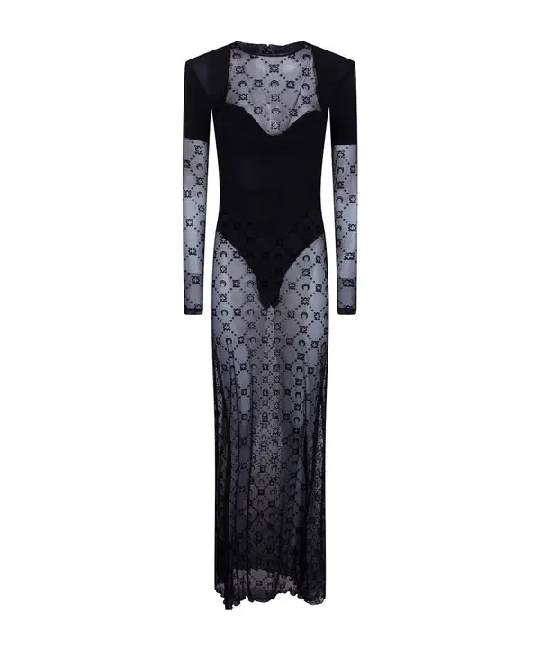 MARINE SERRE Long Sleeve Layered Maxi Dress
