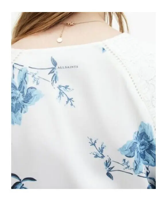 ALLSAINTS Dekorah Floral Maxi Dress With Lace Trim