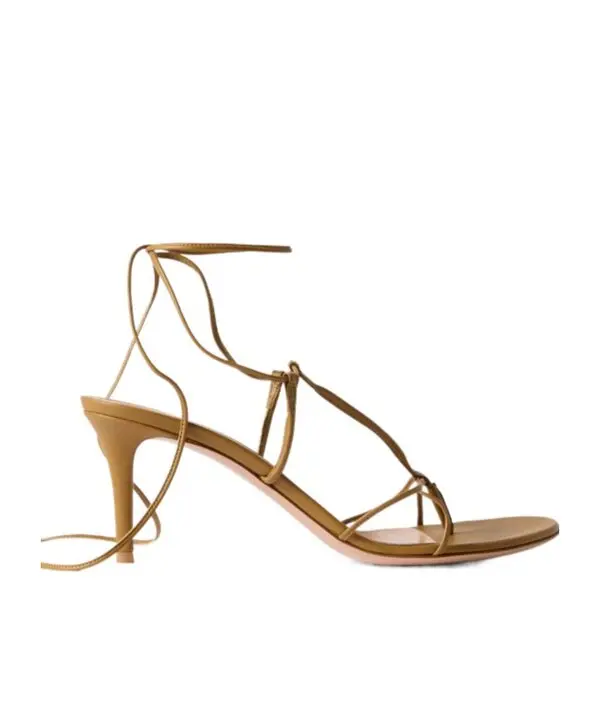 GIANVITO ROSSI Leather Thin Strap Lace-up Sandals