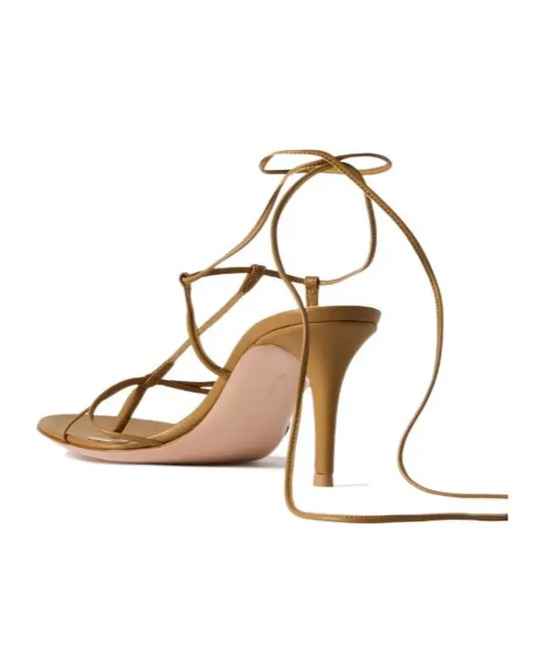 GIANVITO ROSSI Leather Thin Strap Lace-up Sandals