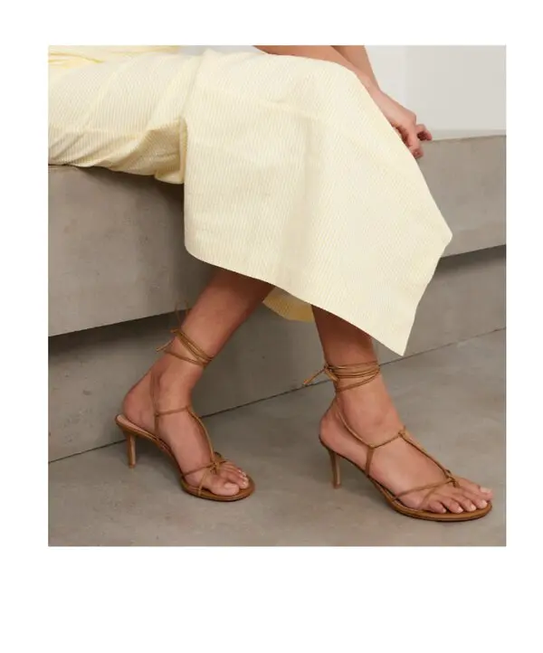 GIANVITO ROSSI Leather Thin Strap Lace-up Sandals