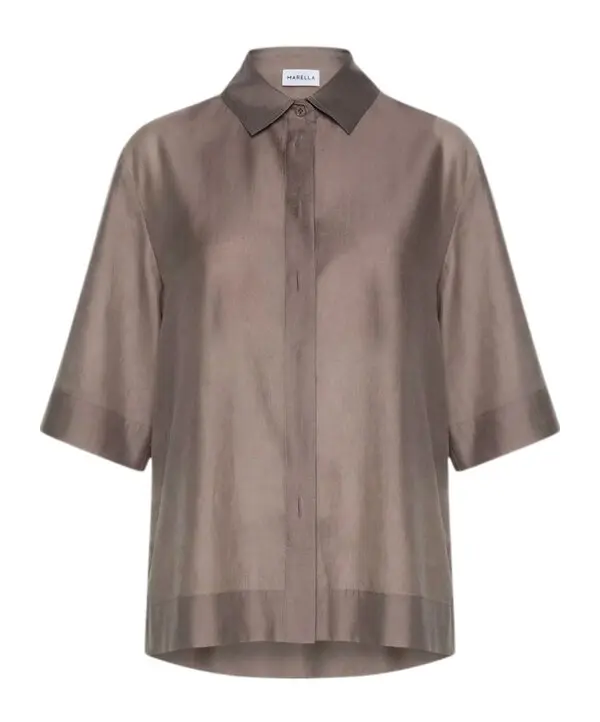 Marella Collared Shirt With Pleated Back Detail