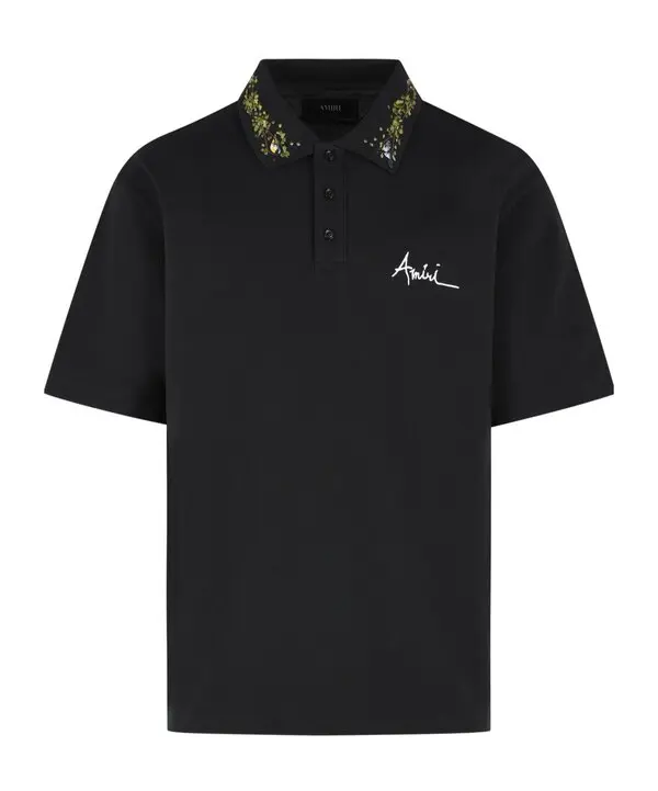 Amiri Embroidered Collar Logo Polo Shirt - Back