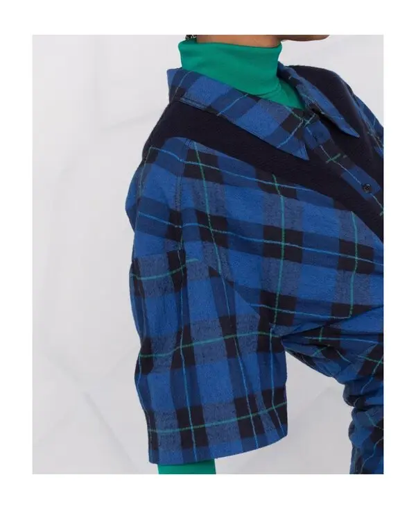 Stella McCartney Ruched Plaid Shirt Dress