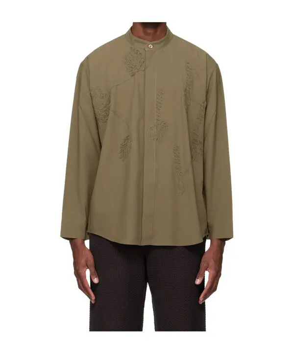 Issey Miyake Long-sleeved Applique Shirt