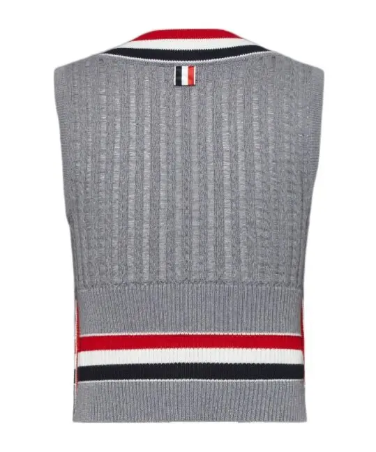 Thom Browne Sleeveless Cricket Stripe Vest