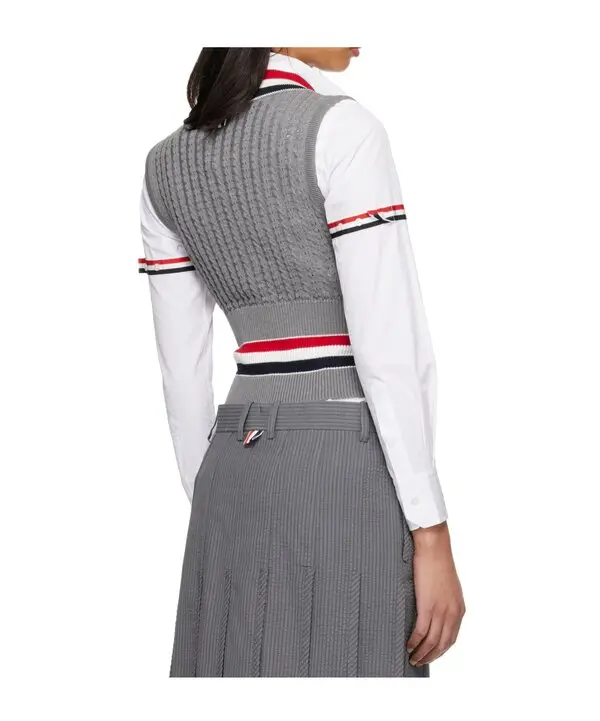 Thom Browne Sleeveless Cricket Stripe Vest