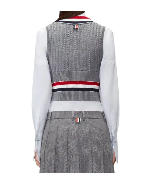 Thom Browne Sleeveless Cricket Stripe Vest