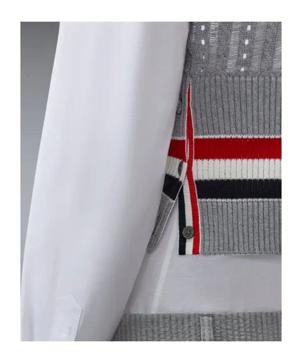 Thom Browne Sleeveless Cricket Stripe Vest