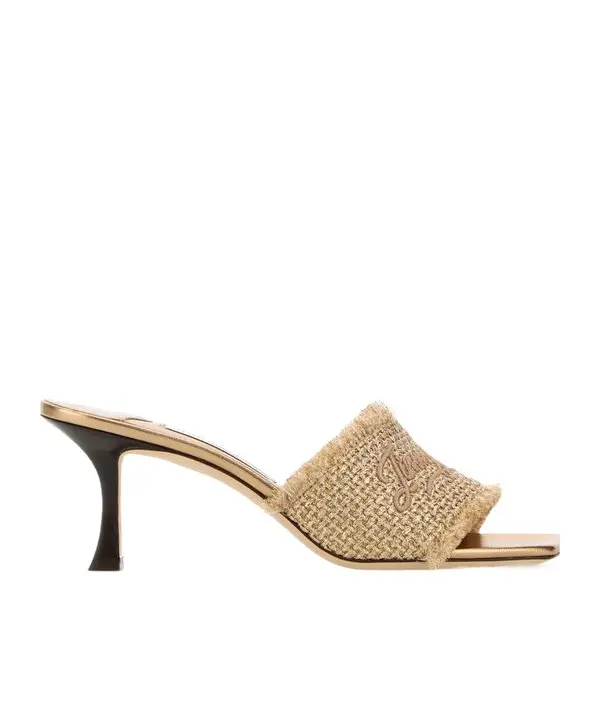 JIMMY CHOO Square-toe High-heeled Sandals With Fringe Trim - Nude