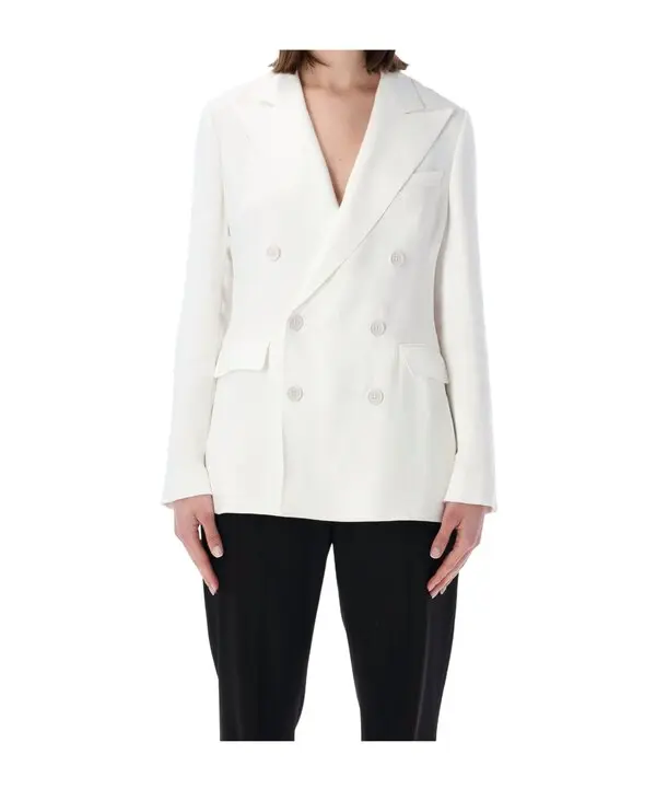 Ralph Lauren Double-breasted Blazer With Sheer Back