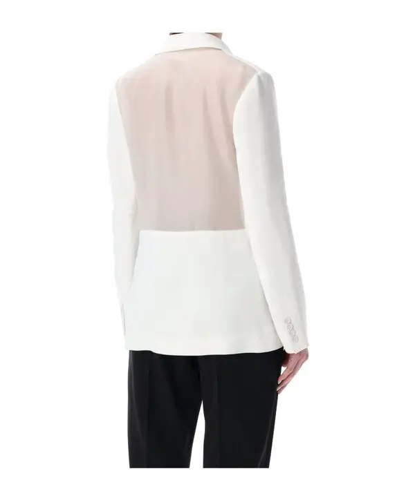 Ralph Lauren Double-breasted Blazer With Sheer Back
