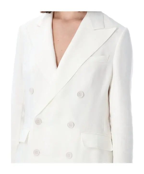 Ralph Lauren Double-breasted Blazer With Sheer Back