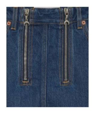 MARINE SERRE Zippered Denim Skirt - Blue