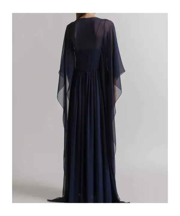 Alberta Ferretti Silk Creponne Evening Dress - Blue