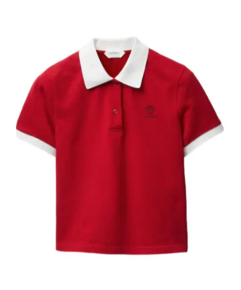 Versace Logo Piqué Short-sleeved Polo Shirt