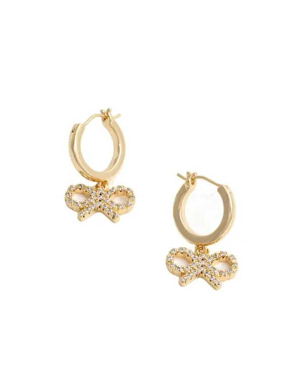 SELF-PORTRAIT Bow Hoop Earrings - Golden