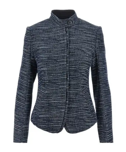 Emporio Armani Denim-effect Textured Jacket - Black