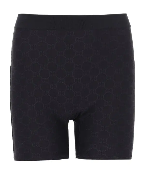 Gucci Monogram Stretch Cycling Shorts - Black